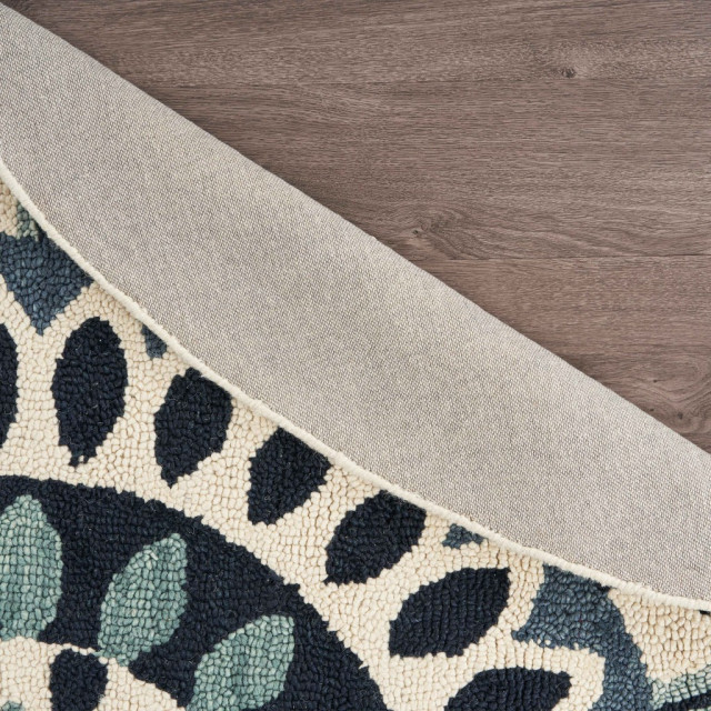 6" Round Blue Floral Bloom Area Rug - Contemporary - Area Rugs - by Ami ...