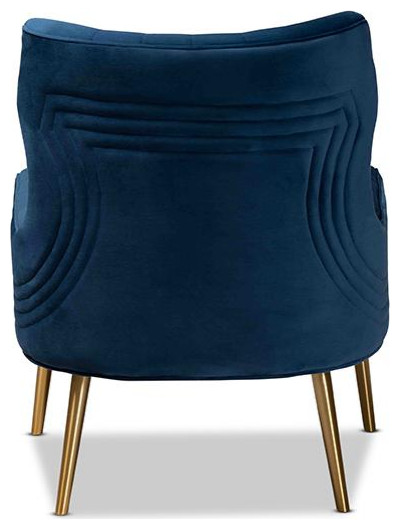 Baxton Studio Nelson Modern Luxe and Glam Navy Blue Velvet Fabric ...