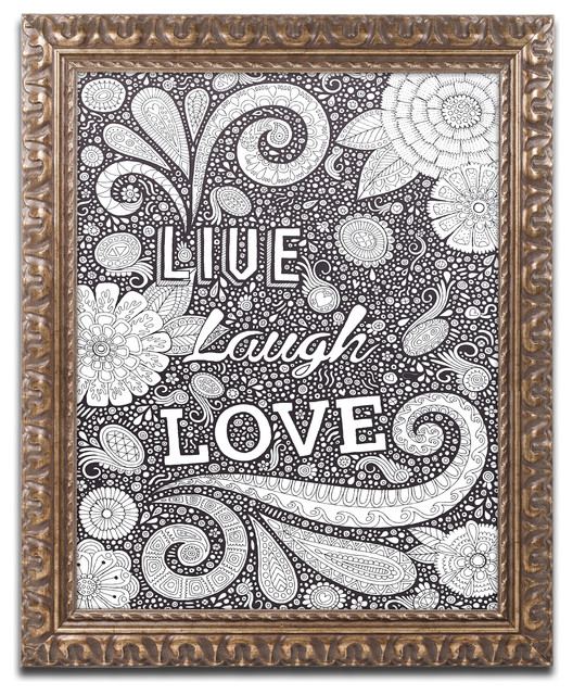 Hello Angel 'Live Laugh Love Black' Art, 14"x11" - Traditional - Prints ...