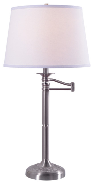 Kenroy 32214BS 1-Light Swing Arm Table Lamp, Riverside - Transitional ...