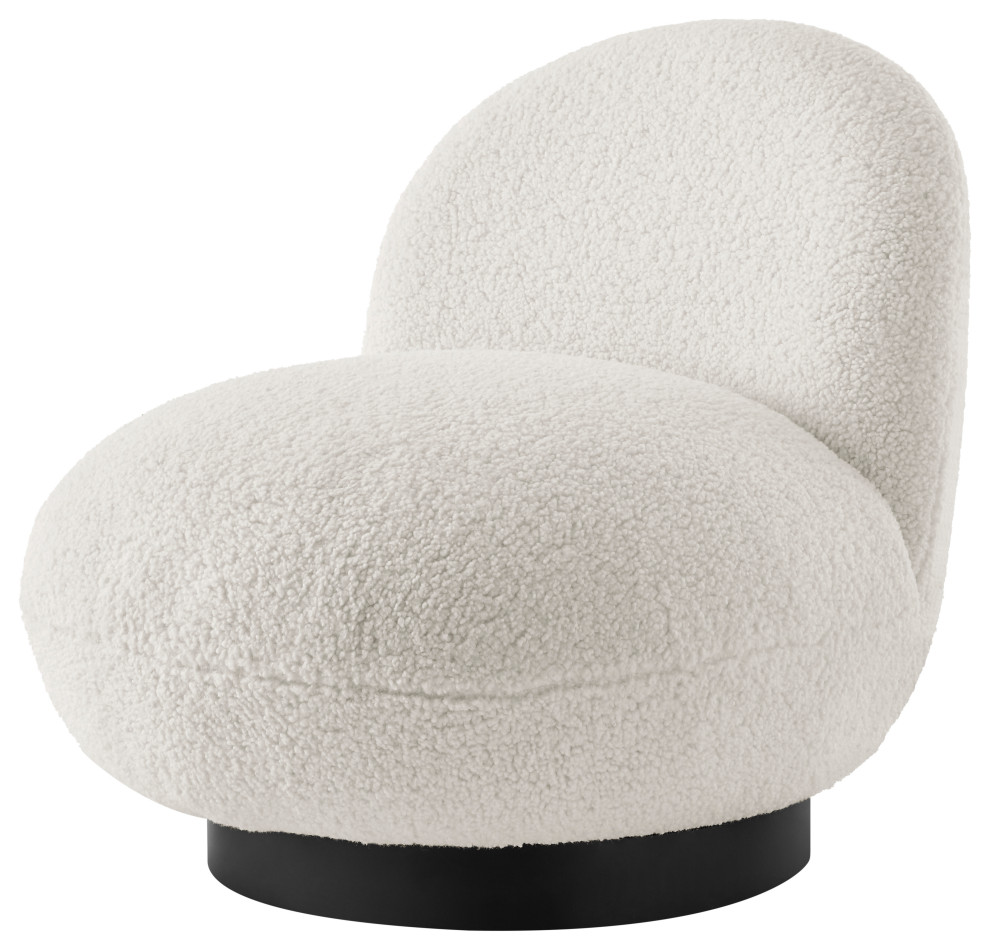 Zolia Faux Shearling Swivel Accent Chair - Modern - Armchairs And ...