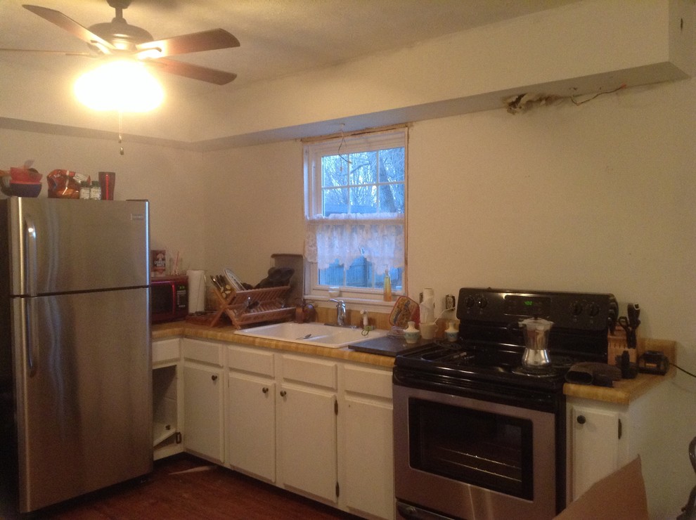 Open shelving in kitchen with soffits? | Houzz Forum