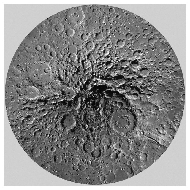"Unmarked Map of the Moon, South Pole" Paper Art, 20"x20", 38"x38 ...