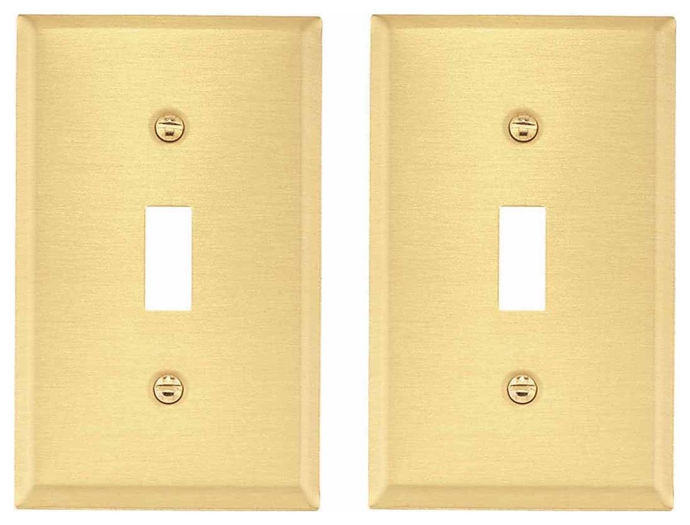 Brushed Brass 2 Piece Toggle Switch Plate Wall Mount Plate Renovators ...
