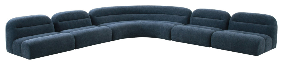 Divani Casa Forman Modern Blue Fabric Modular Sectional Sofa ...