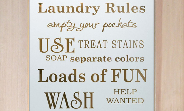 Laundry Door - Laundry Rules - Primed - 28" x 80" - Book/Slab Door, 36 ...