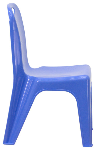 Blue Plastic Stackable School Chair with Carrying Handle and 11'' Seat ...