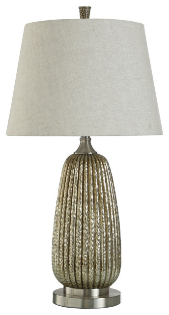 Gold Gala Table Lamp, Metallic Gold and Brushed Nickel Resin Body ...