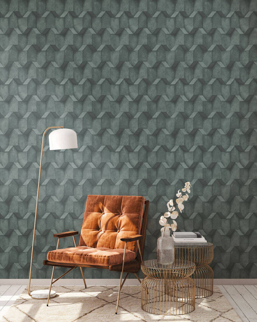 Textured Wallpaper Modern Featuring 3D Geometric Structure, 388272, One ...