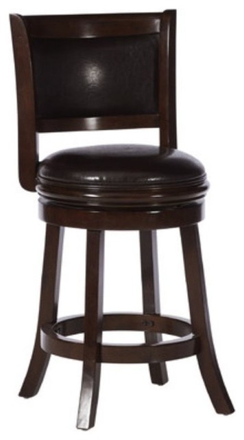 Augusta Counter Height Swivel Counter Stool in Cappuccino and Dark ...