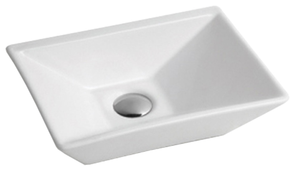 Square, Bright White Above Counter Vessel Sink - Contemporary ...
