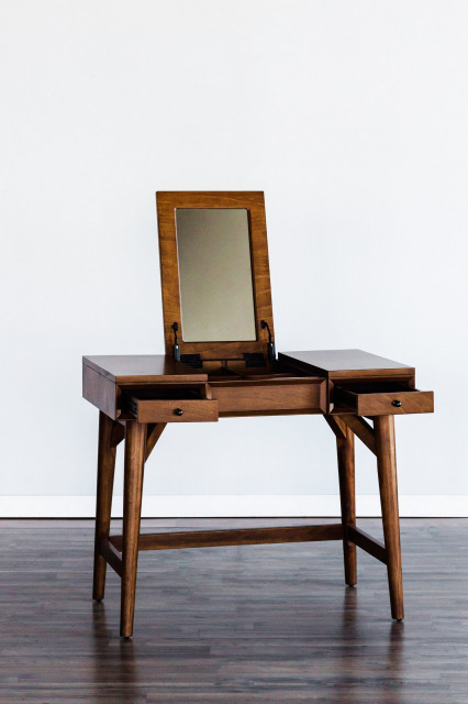 Flynn Bedroom Vanity, Acorn - Midcentury - Bedroom & Makeup Vanities ...