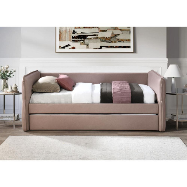 Trina Uph Twin Trundle Bed-Dusty Rose - Contemporary - Platform Beds ...