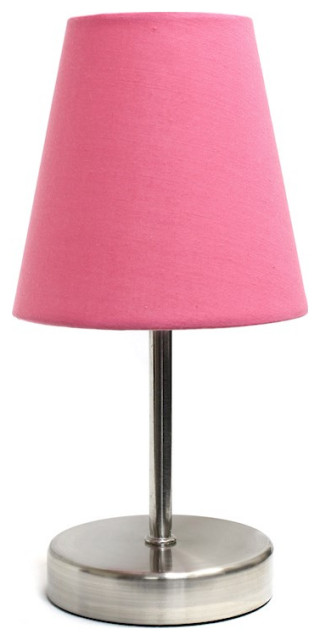 Creekwood Home Nauru 11" Desk Lamp, Nickel/Empire Shade, Pink - CWT ...