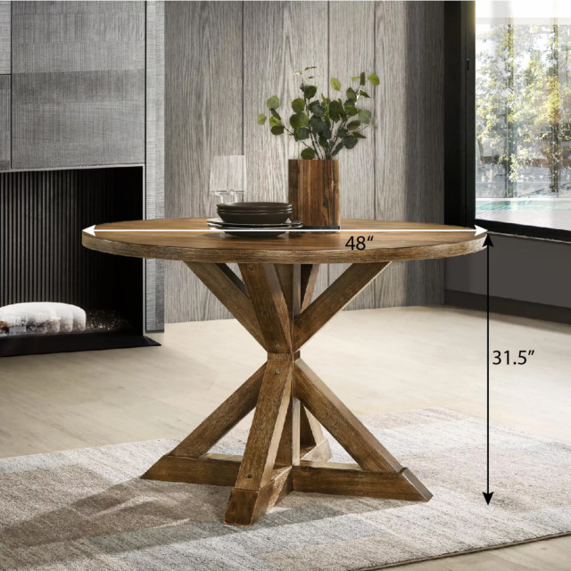 Unique Dining Table, Geometric Hourglass Shaped Base With Round Top ...