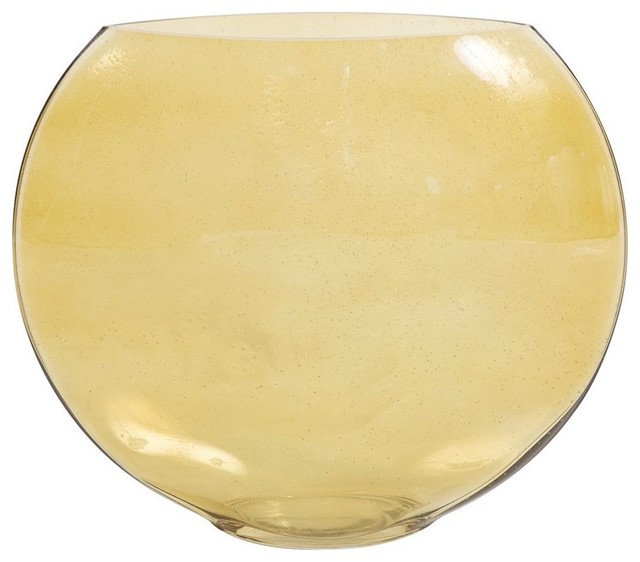 Howard Elliott Amber Gold Round Glass Bubble Vase, Small, Large ...