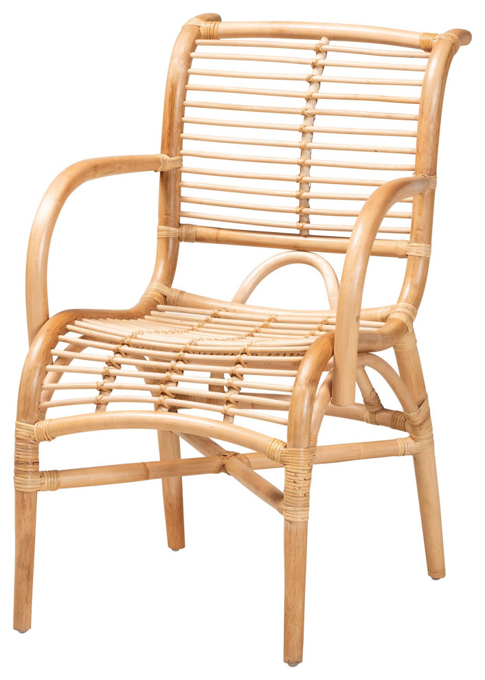 Bali & Pari Seminyak Modern Bohemian Natural Rattan Lounge Chair ...