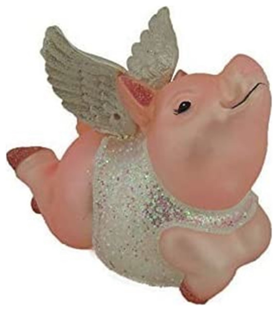 Kurt Adler Noble Gems Glass Ornament, Flying Pig with Wings ...