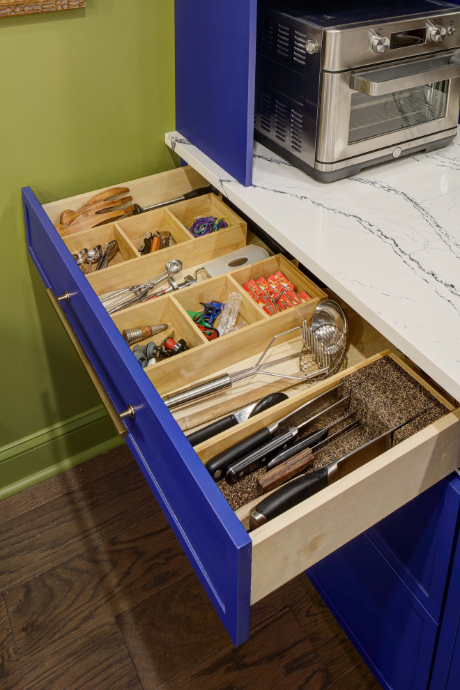 Colorful & Organized Small Kitchen - Transitional - Kitchen - New York ...