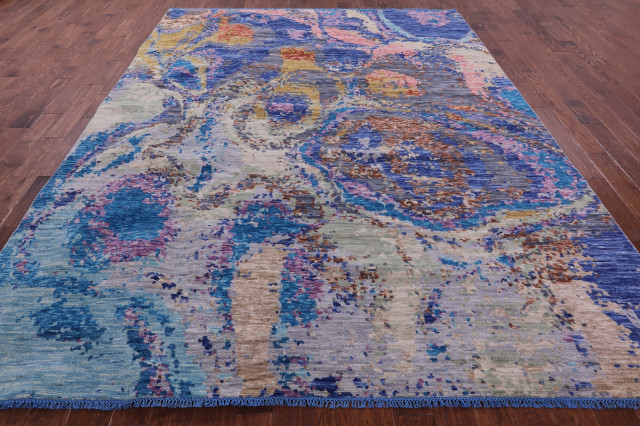 Handmade Modern Abstract Wool Rug 9' 0" X 11' 9" - Q20131, 9' 0" X 11 ...