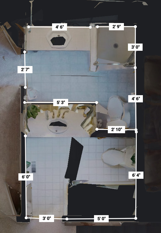 Two adjoining bathroom rearrangement