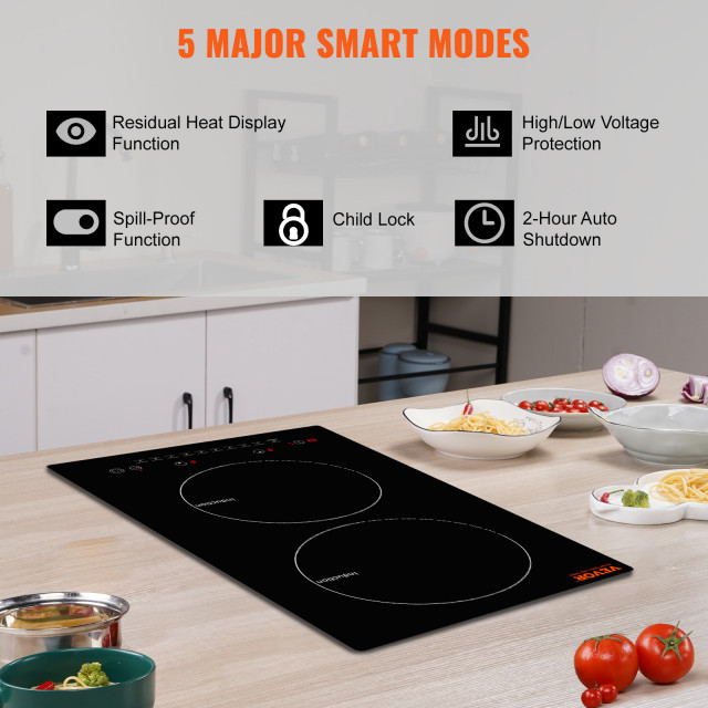 VEVOR Electric Cooktop Multi-Burners Ceramic Glass Stove Top Touch ...