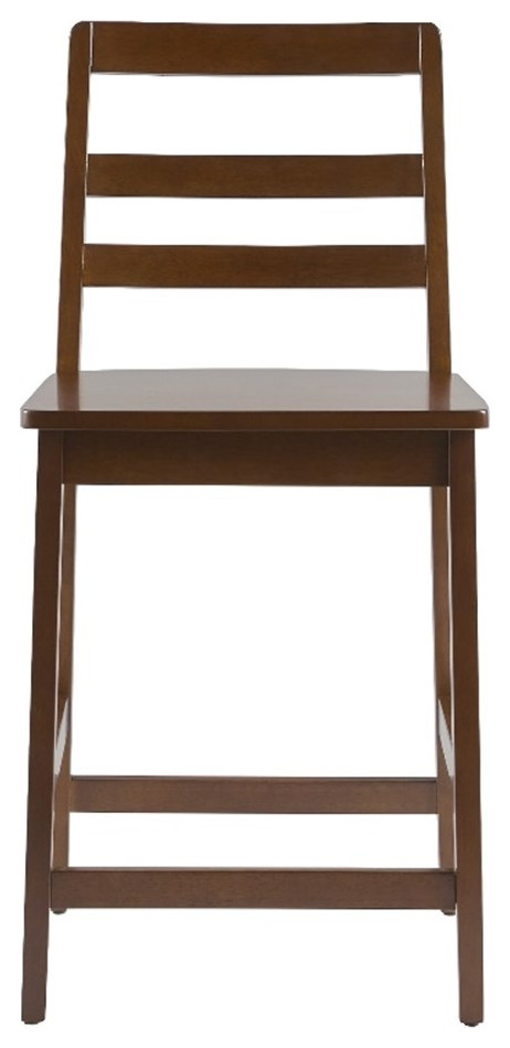 Walker Edison Modern Solid Wood Ladder-Back Counter Stool - Set of 2 ...