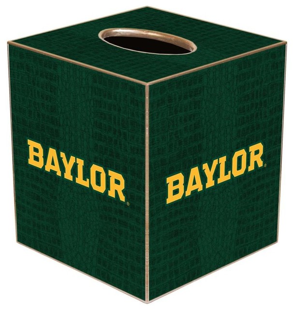 TB3111-Gold Baylor on Green Crock Tissue Box Cover - Contemporary ...