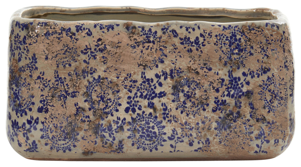 Nearly Natural 10" Tuscan Ceramic Rectangle Planter - Farmhouse ...