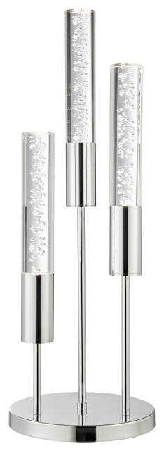 Chrome Integrated LED 3 Lights Table Lamp with Acrylic Tubes - Modern ...