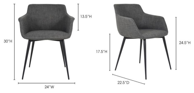 Ronda Modern Armchair Duo - Dark Grey, Belen Kox - Modern - Dining ...