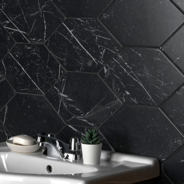 Marquina Kayak Porcelain Floor and Wall Tile Sample - Contemporary ...
