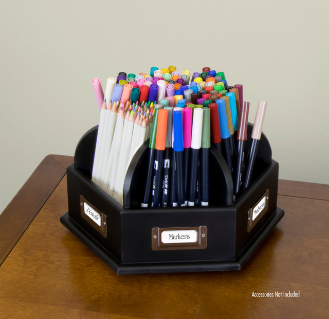 Wood Desk Carousel, Black - Contemporary - Desk Accessories - by Studio ...