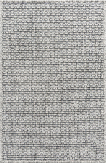 Rug Unique Loom Outdoor Solid Light Gray Rectangular 2'0x3'0 ...