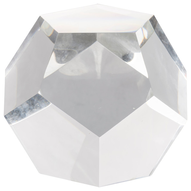Polygon Crystal Glass Table Decor, 5"x5"x4" - Contemporary - Decorative ...