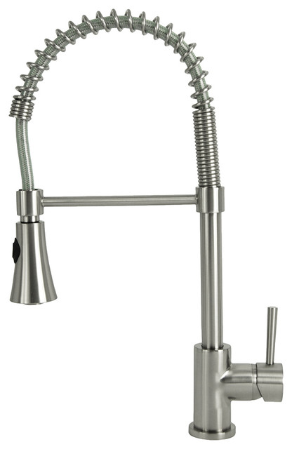 Spring Coil Kitchen Faucet, Brushed Nickel - Contemporary - Kitchen ...