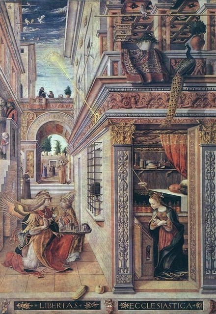 Carlo Crivelli Annunciation with St Emidius 18"x27" Premium Canvas ...