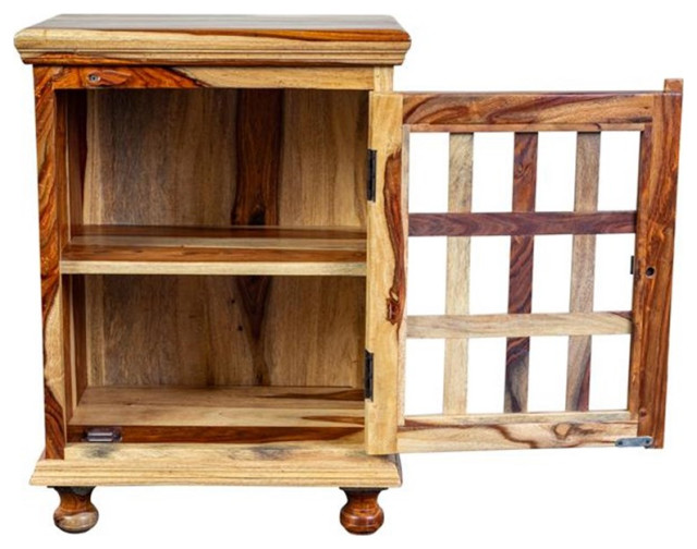 Porter Designs Taos Solid Sheesham Wood 12 Pane Glass Cabinet or ...