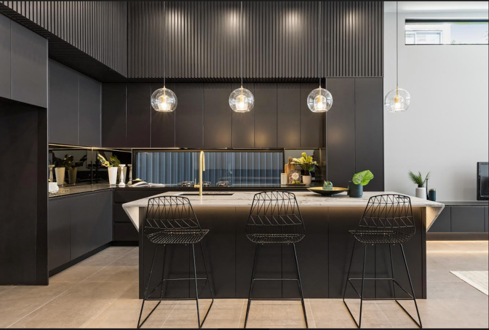 Designer Kitchen with Custom Wall Panels - Contemporary - Kitchen ...