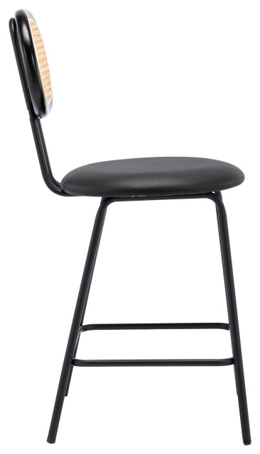 Rattan Cane Back Counter Stools Set of 2 - Tropical - Bar Stools And ...