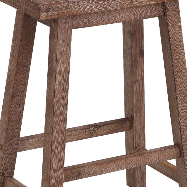 Wooden Frame Saddle Seat Counter Height Stool With Angled Legs, Brown ...