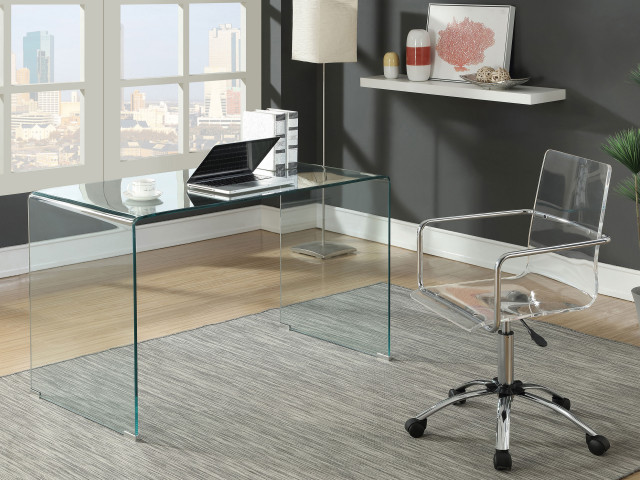 Ripley Glass Writing Desk Clear - Contemporary - Desks And Hutches - by ...