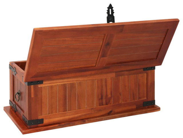 vidaXL Solid Acacia Wood Storage Chest 23.6" Storage Box Truck Wooden ...