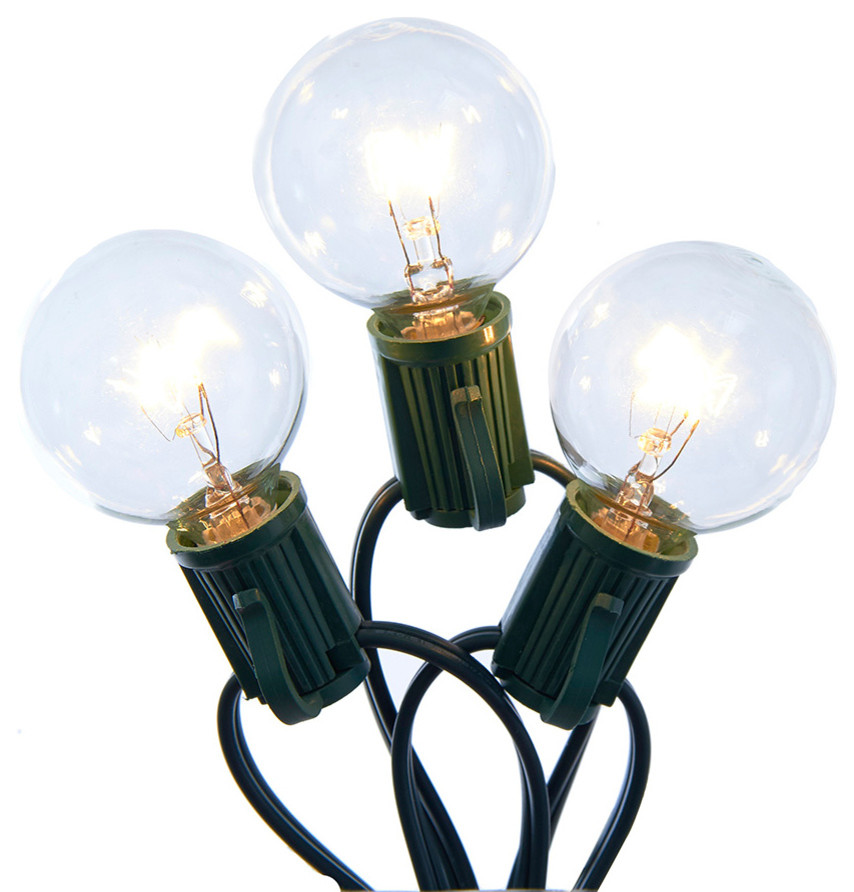 10-Light G40 Incandescent Glass LED Bulb Light Set - Holiday Lighting ...