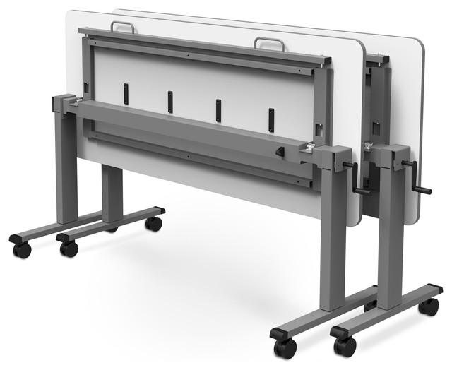 Luxor Adjustable Flip Top Table With a Crank Handle, 60" - Contemporary ...