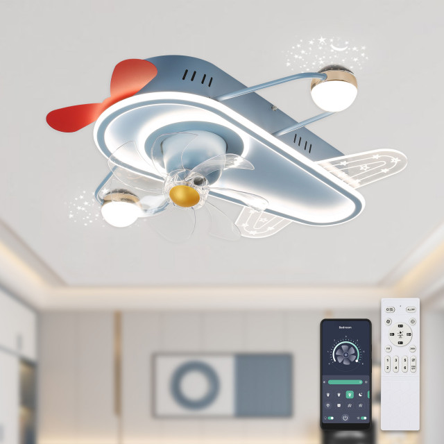 Flush Mount Kids Ceiling Fan with Dimmable Light and Remote for Kids ...