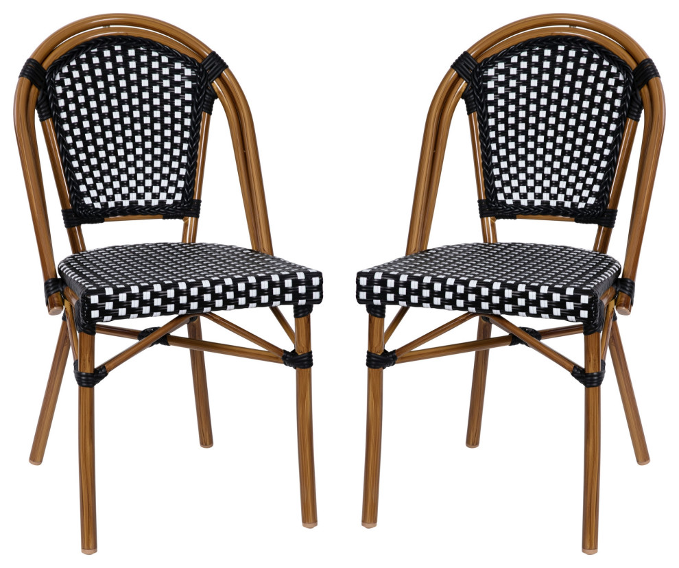 2PK Black, White Paris Chair - Tropical - Outdoor Dining Chairs - by ...