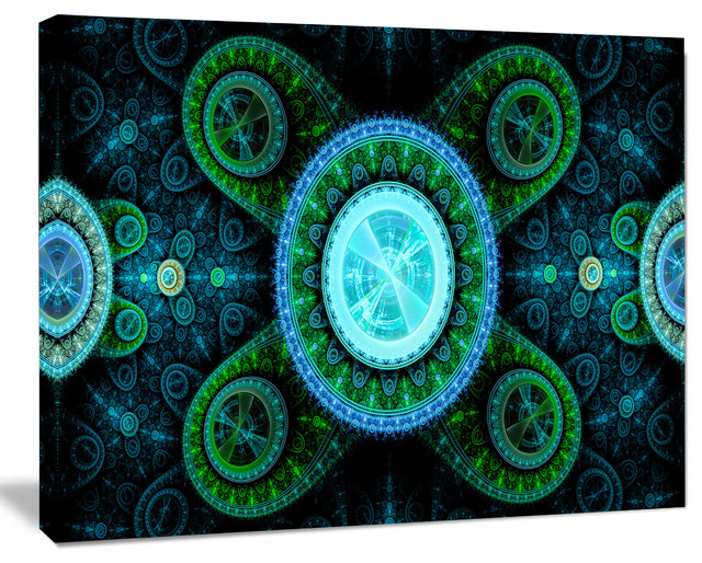 Bright Blue Psychedelic Relaxing Art, Abstract Canvas Art Print, 60"x40 ...