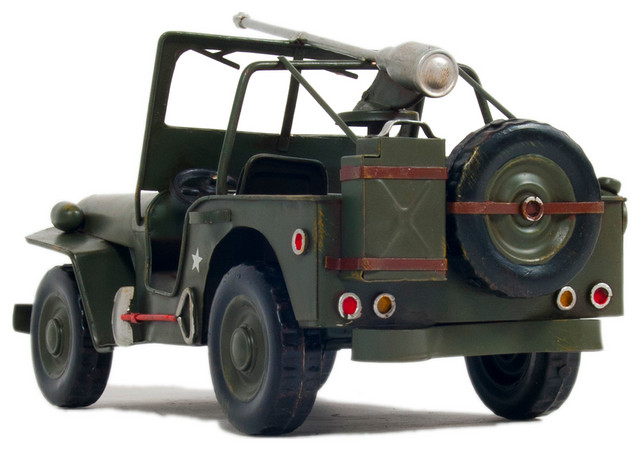 1941 WILLYS MB OVERLAND JEEP GREEN METAL HANDMADE scale model car ...