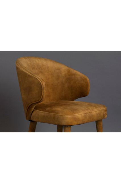Curved Back Upholstered Chair | Dutchbone Lunar - Midcentury - Dining ...